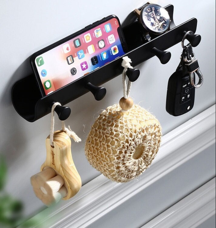 U-shaped Storage Rack Wall Hook,black Living Room Clothes Hanging ...