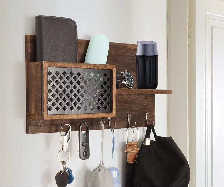 Storage Box Wall Hook,brown Living Room Clothes Hanging,creative Hook ...