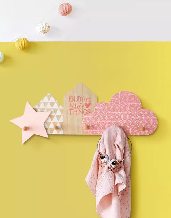 Pink Girl Heart Living Room Wall Hook,lovely Children's Room Clothes ...