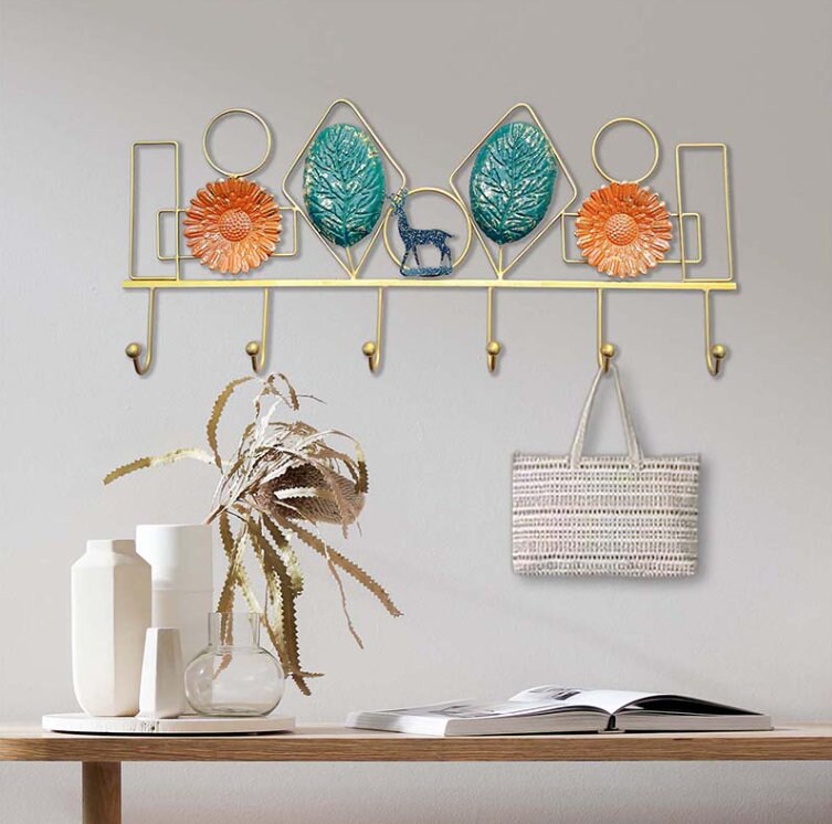 Deer Living Room Wall Hook,flower Iron Art Clothes Hanging,creative ...