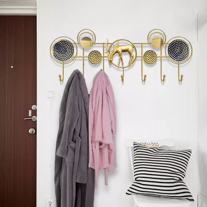 Deer Living Room Wall Hook,golden Iron Art Clothes Hanging,creative ...