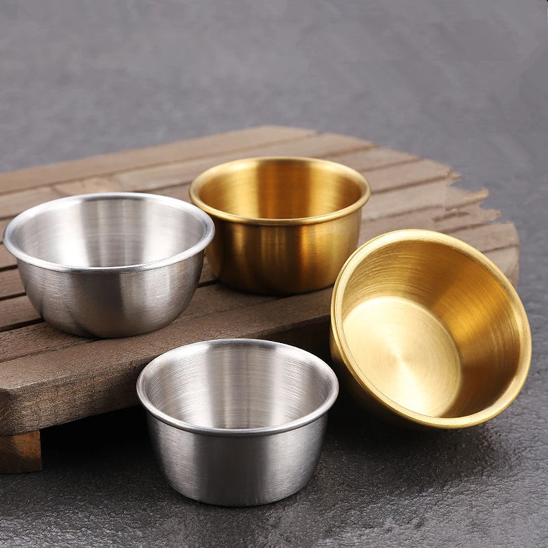 Stainless Steel Gold Plated Sauce Dipping Bowls on Luulla