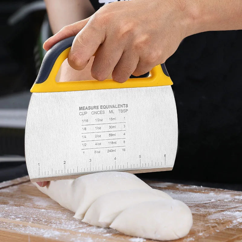 Multi-use Stainless Steel Dough Cutter With Measurements on Luulla