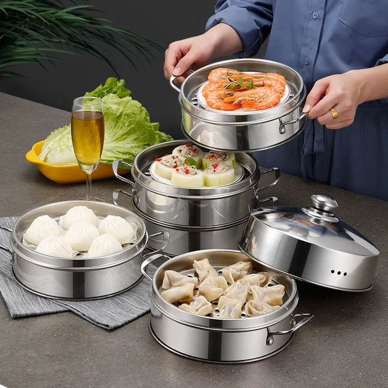 Stainless Steel Multi-tier Steamer For Healthy Cooking on Luulla