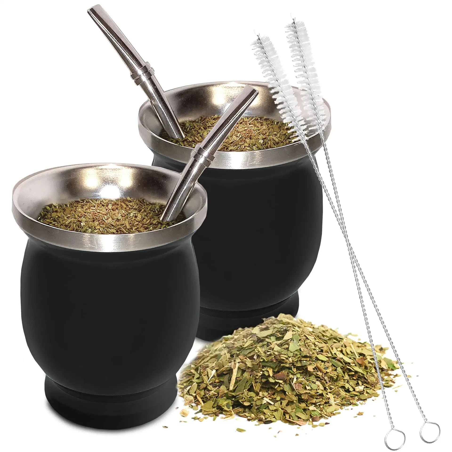 Premium Matte Black Yerba Mate Cups Kit on Luulla
