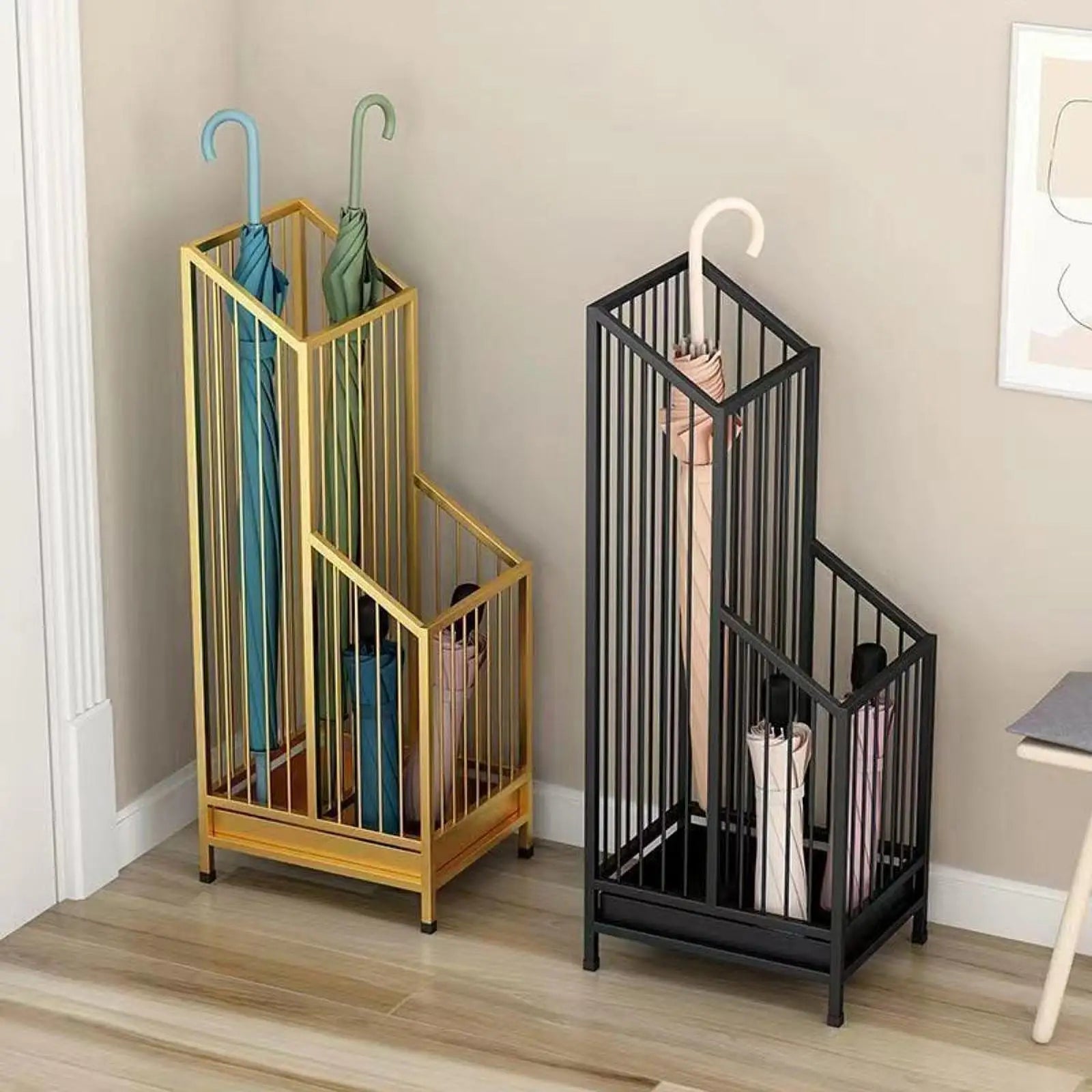 Modern Metal Umbrella Stand With Divider Compartments on Luulla