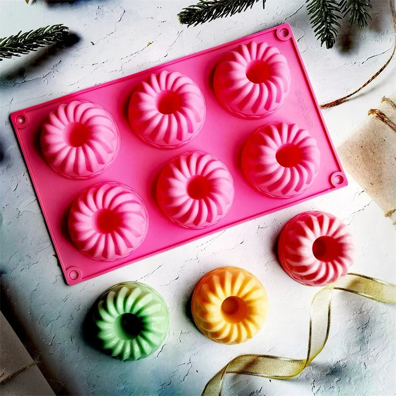 Silicone Non-stick Baking Mold, 6-cavity Bundt Forms on Luulla
