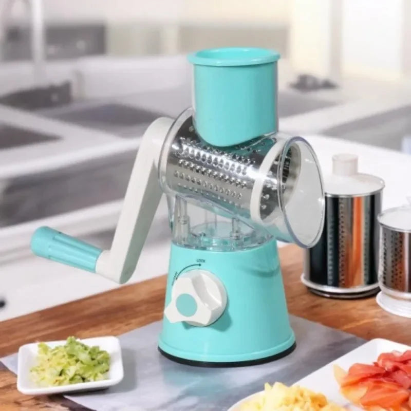 Versatile Hand-crank Food Grater With Shredding Blades on Luulla