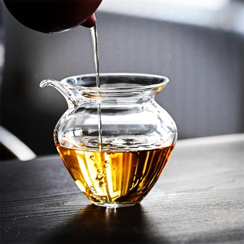 Handcrafted Clear Glass Tea Pitcher With Spout on Luulla